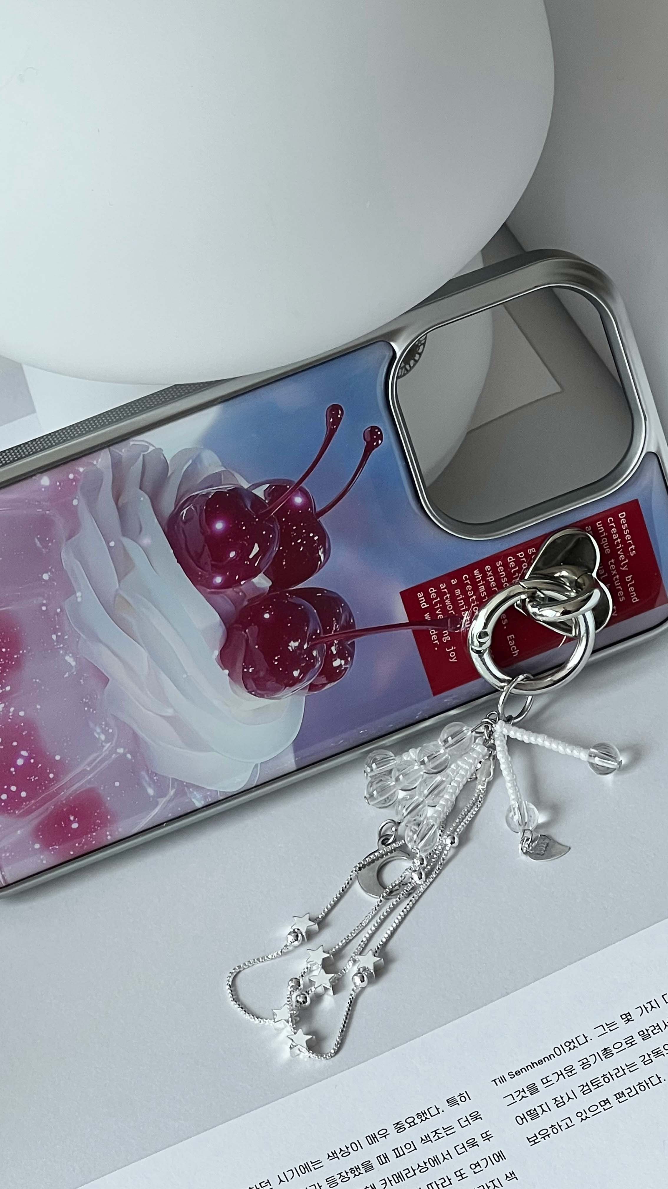 키치 킥키 | Bubbly Boo Cherry 에폭시 실버 범퍼 케이스 | 찹스틱스